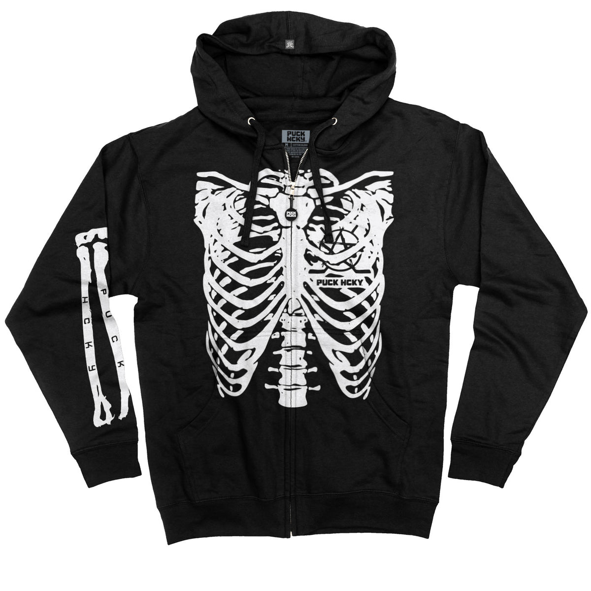 PUCK HCKY 'Rib Cage' Zip Hockey Hoodie